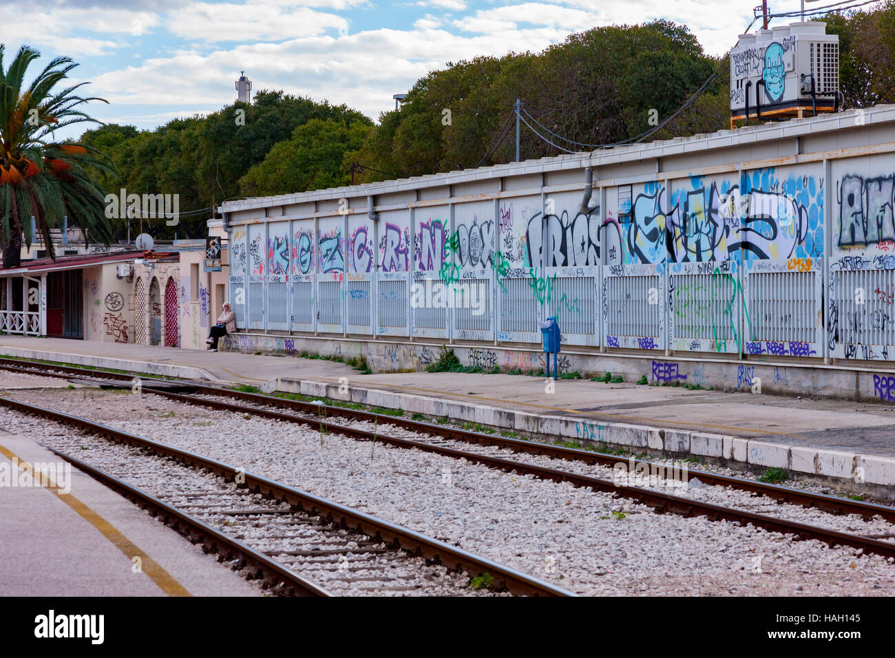 Graffiti in Railway station, Split Croatia Stock Photo - Alamy