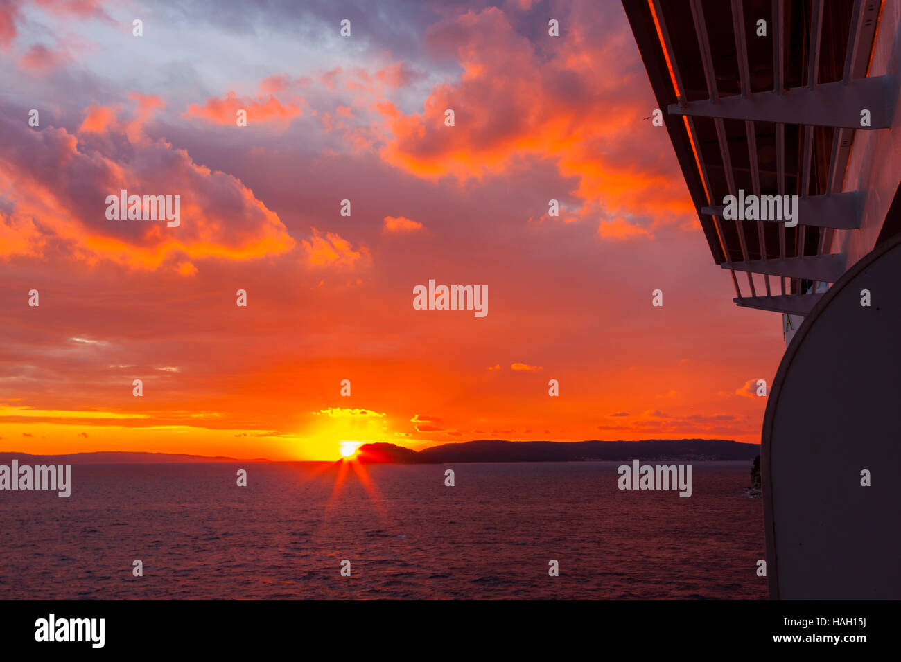 Sunset leaving Split, Croatia Stock Photo - Alamy