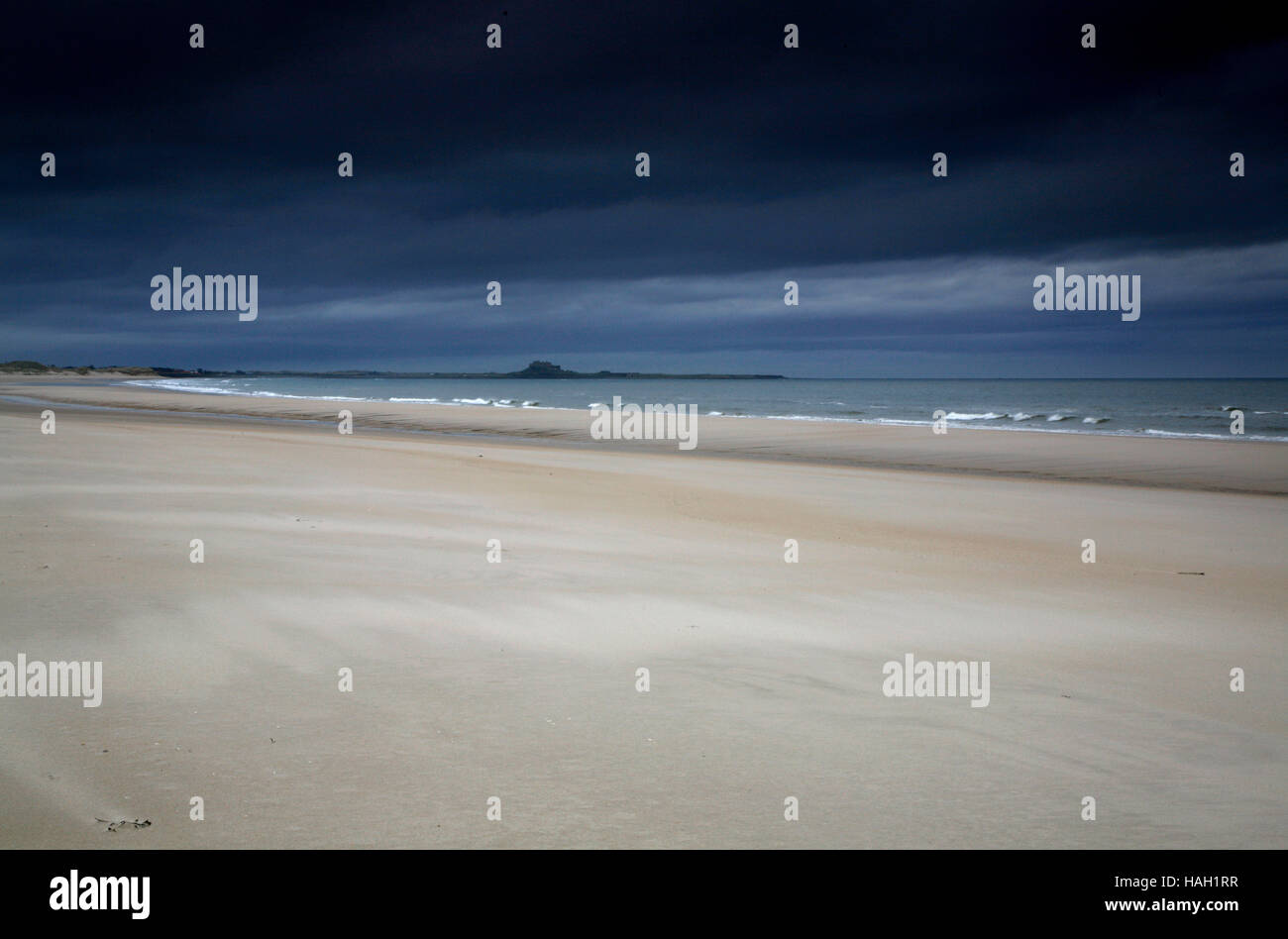 Holy Island from Ross Back Sands, Northumberland, England, UK Stock ...