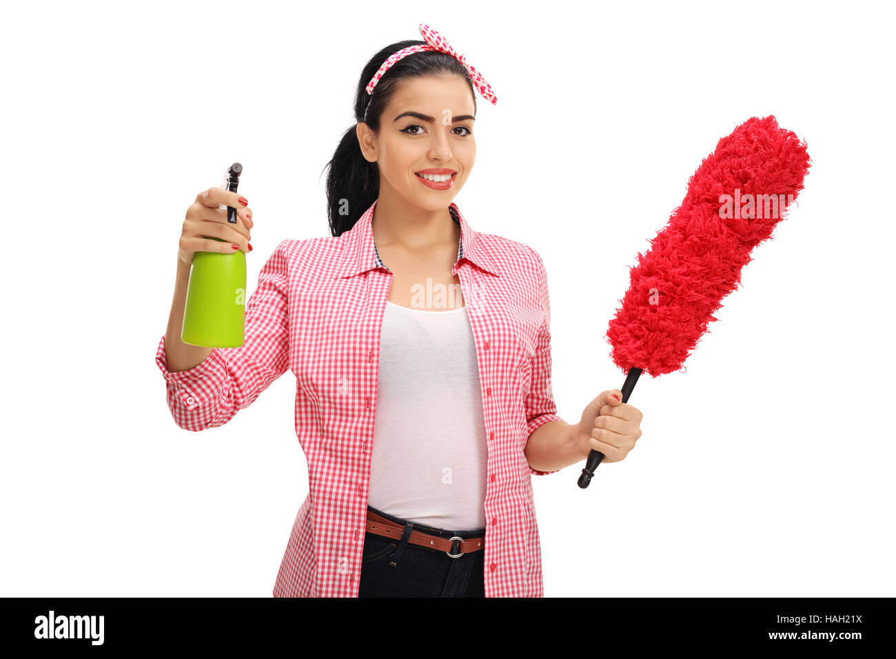 Holding feather duster hi-res stock photography and images - Alamy