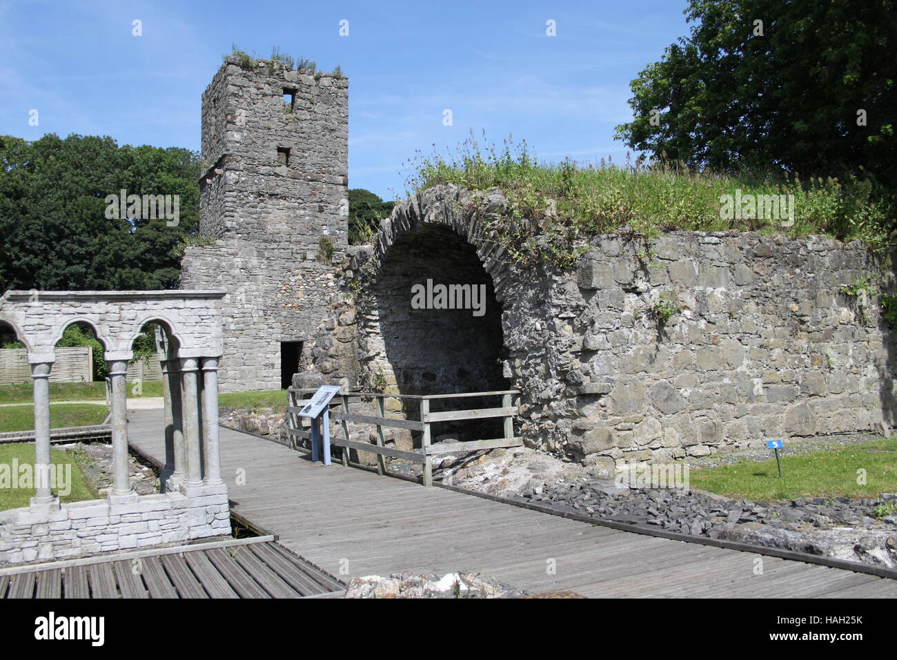 ISLE OF MAN, AUGUST 16, 2016: The ruins of the Monks Cloister, Church ...