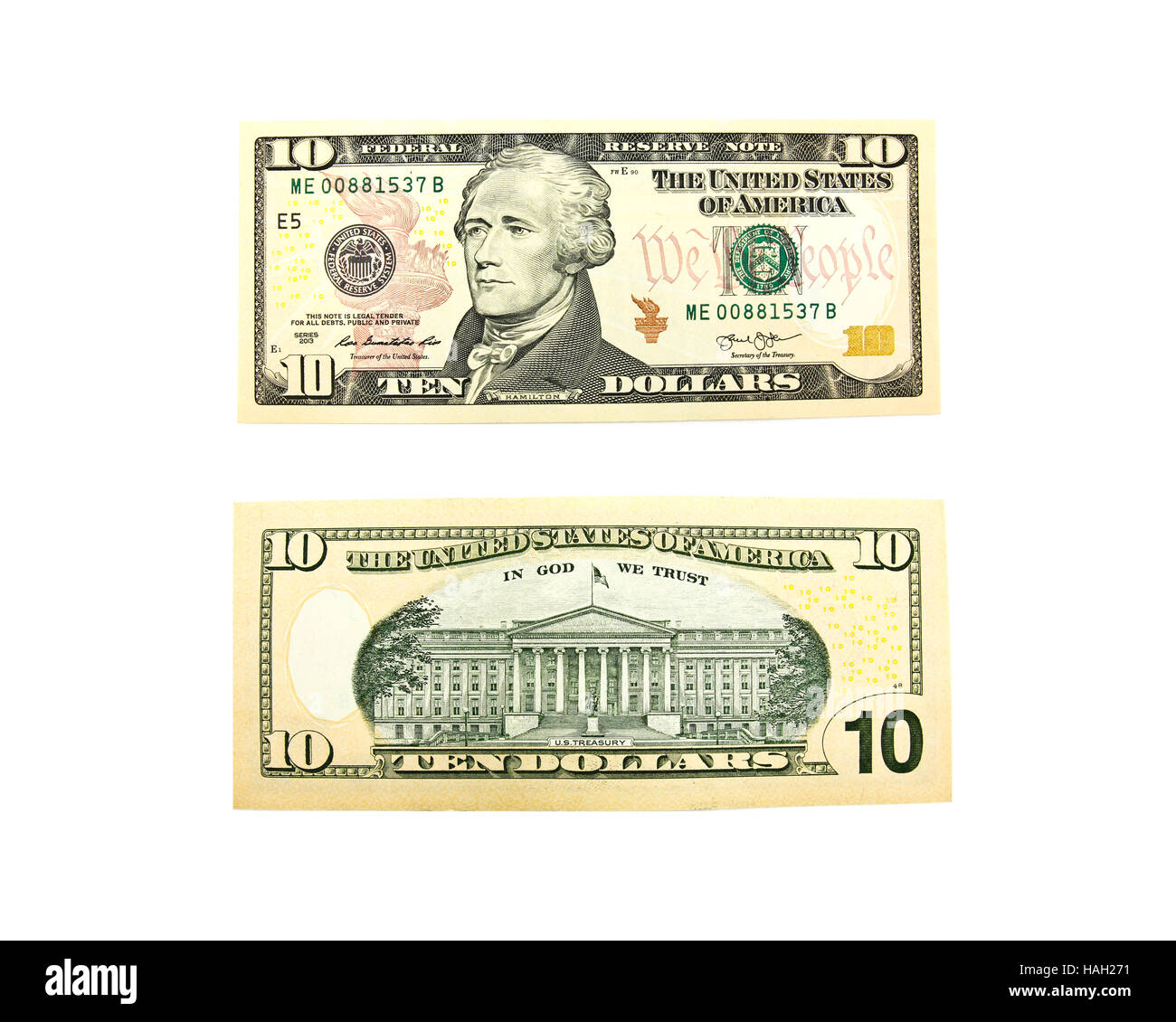 Ten dollar bill Cut Out Stock Images & Pictures - Alamy