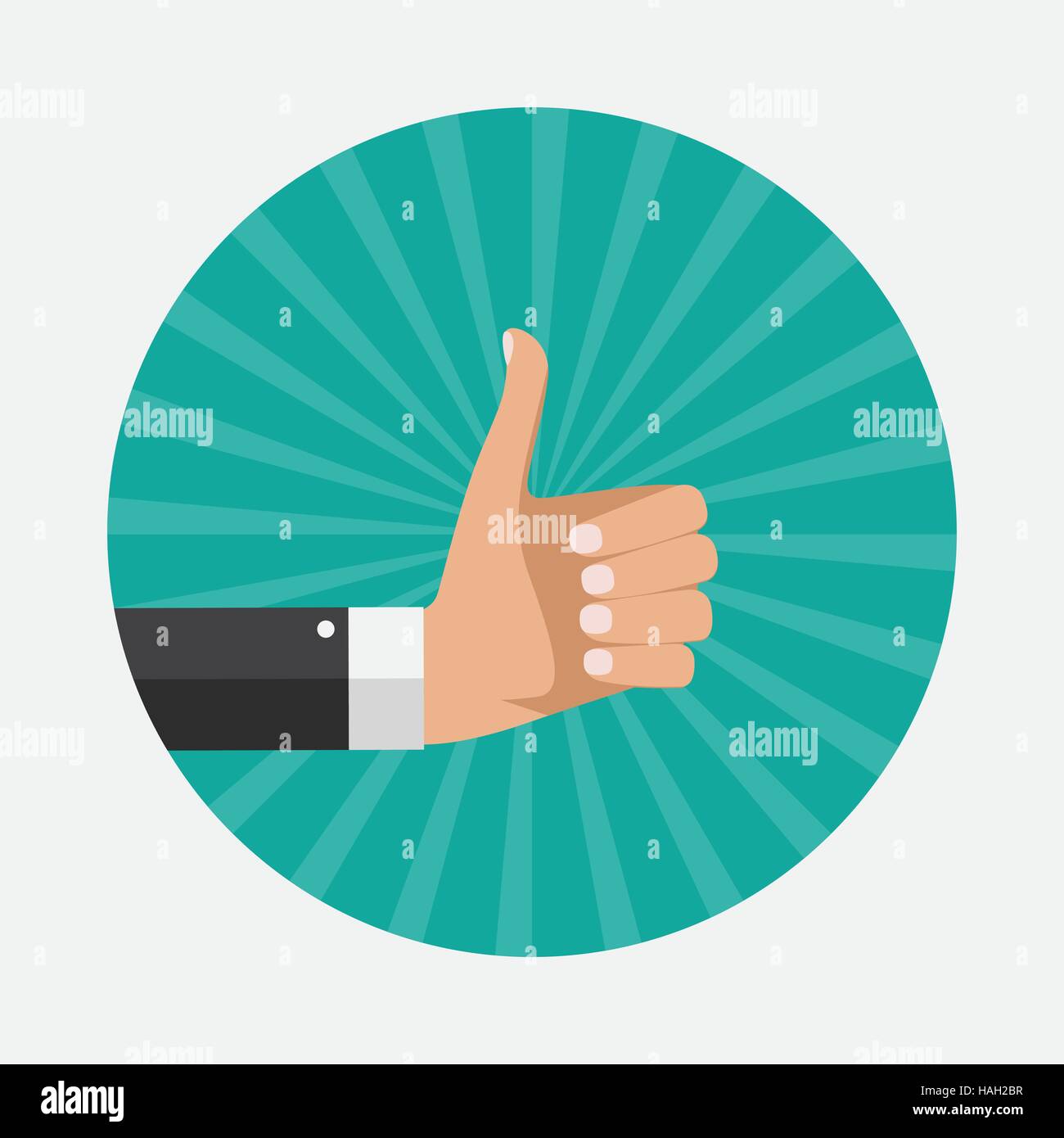 Flat Design Thumbs Up Background . Vector Illustration Stock Vector ...