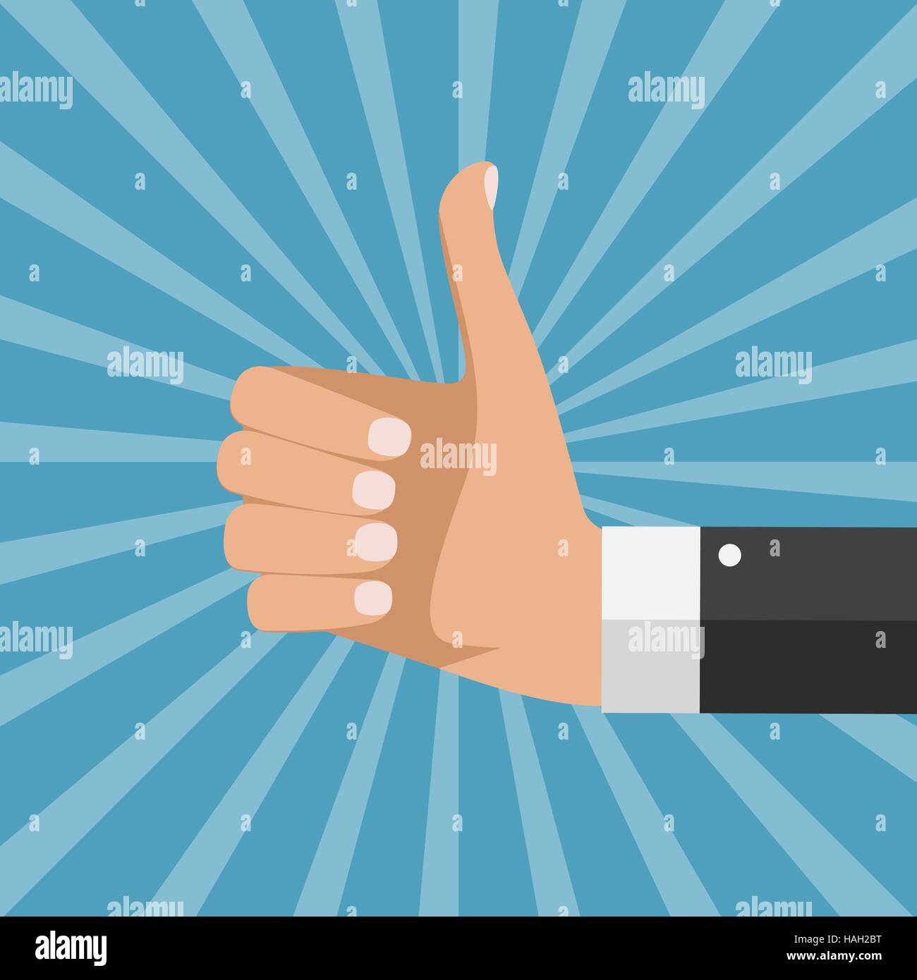 Flat Design Thumbs Up Background . Vector Illustration Stock Vector ...