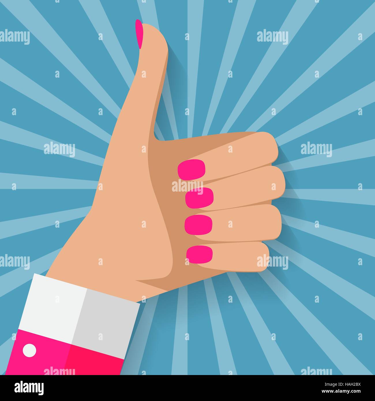 Flat Design Thumbs Up Background . Vector Illustration Stock Vector ...