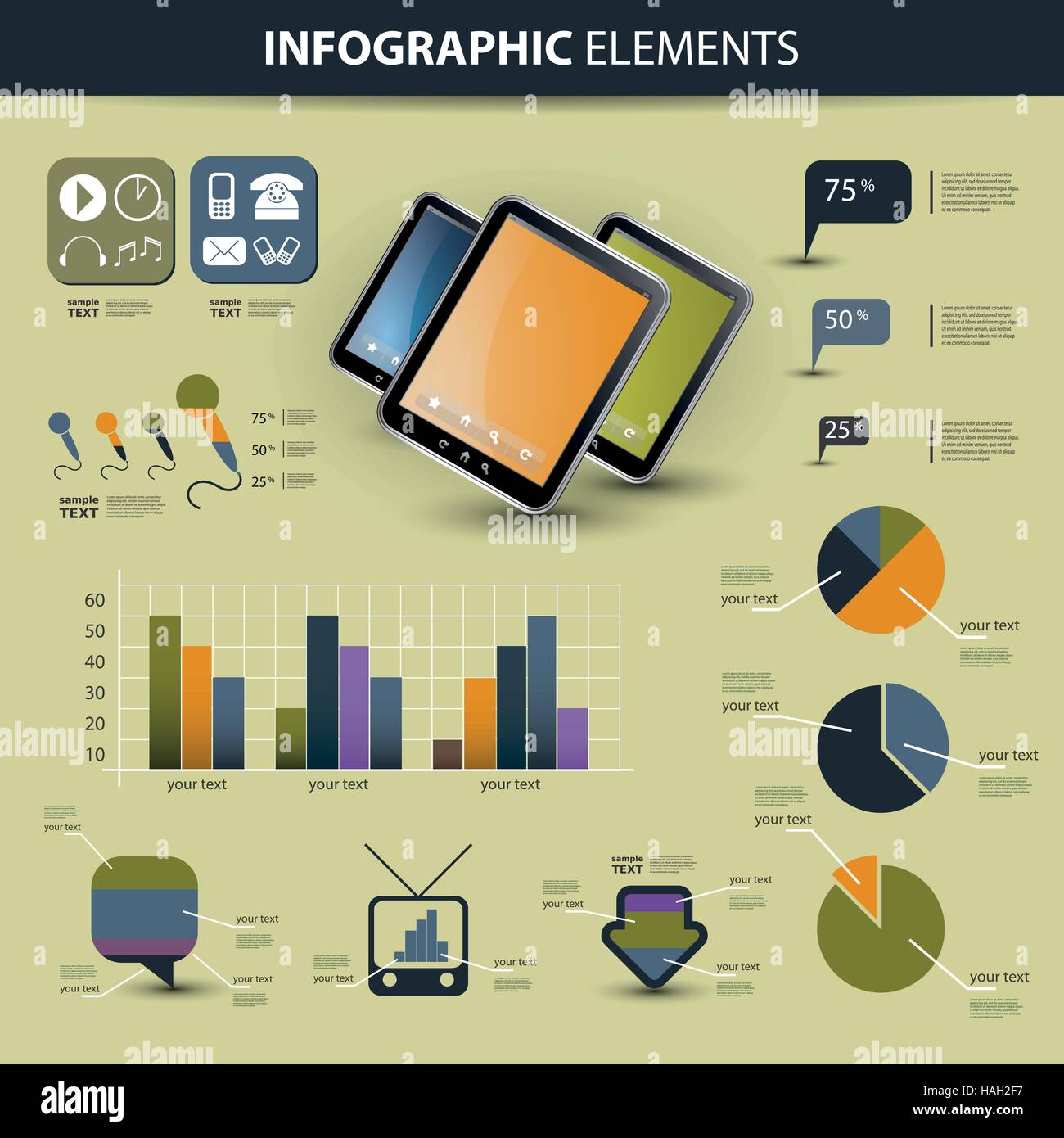 Colorful vector set of infographics element templates Stock Vector ...