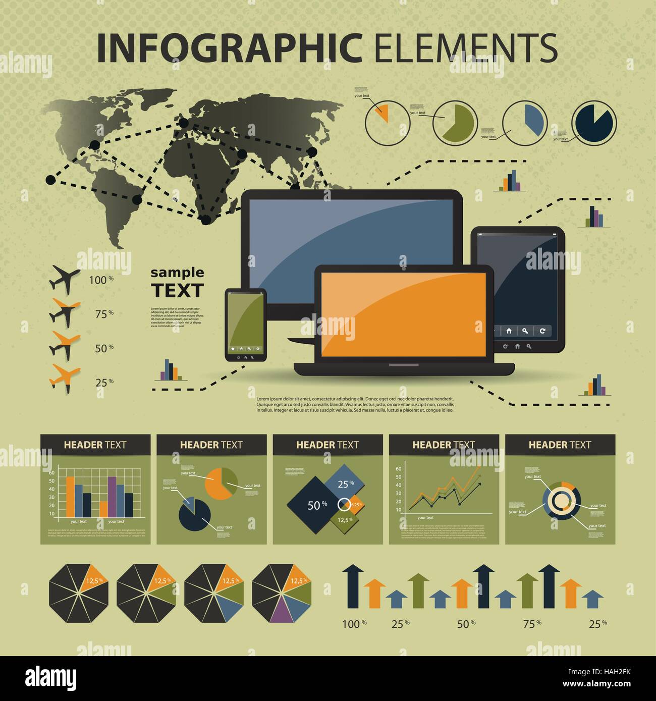 Colorful vector set of infographics element templates Stock Vector ...