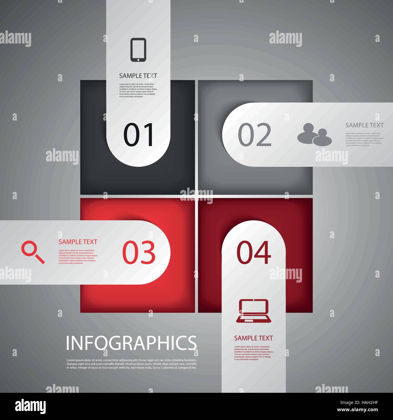 Colorful Numbered Round Banners - Infographic Cover Design with Icons ...