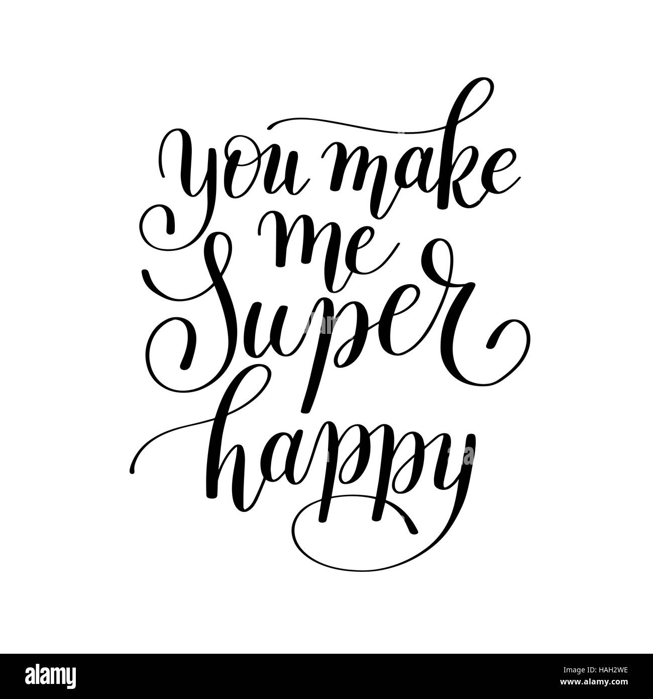 Super happy calligraphy design Black and White Stock Photos & Images ...