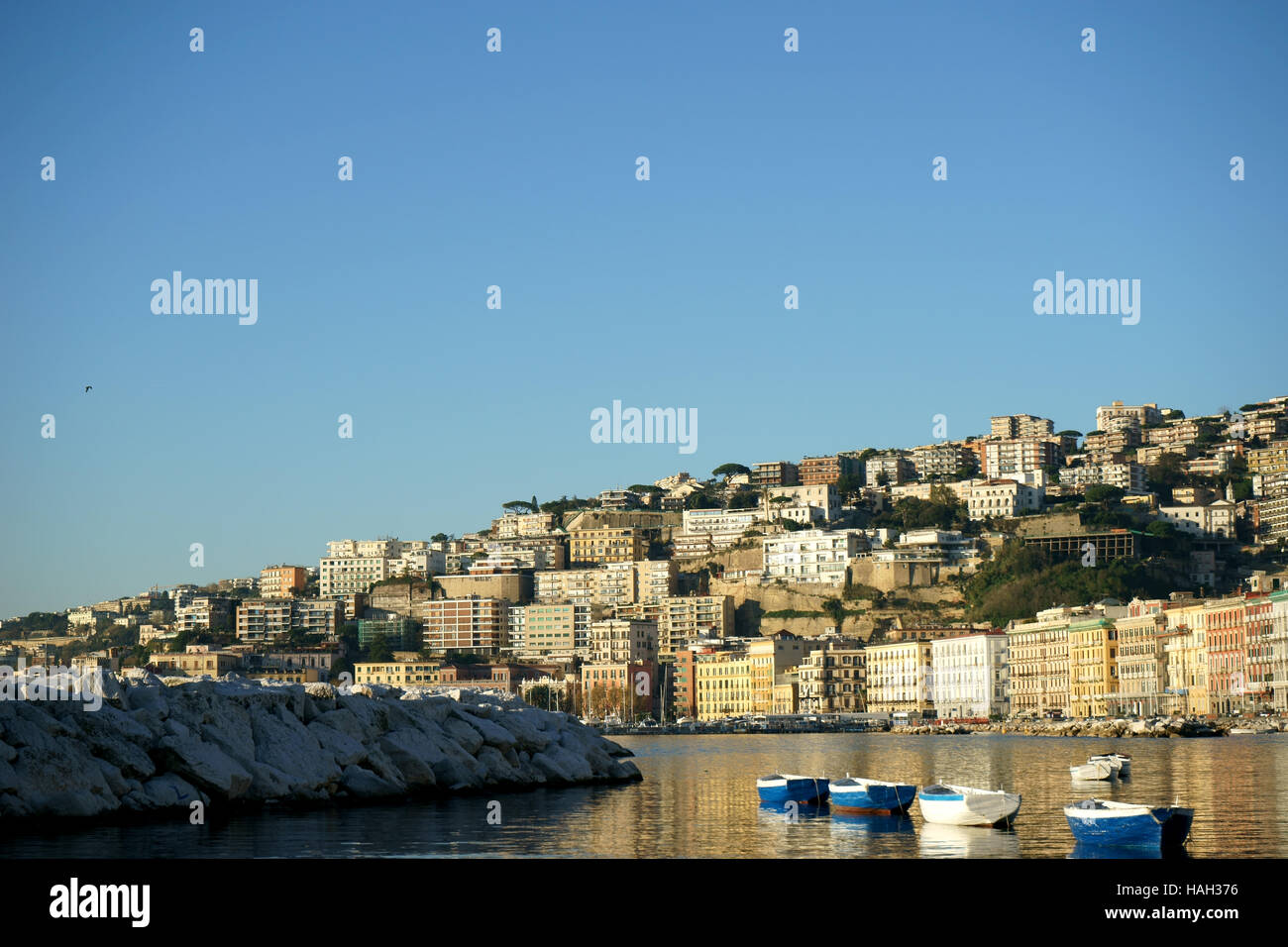 Via Caracciolo, Naples, Italy, panorama, bay Stock Photo - Alamy