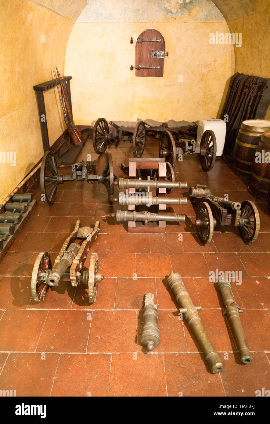 Exhibits in the interior of the 18th century V.O.C. Kruithuis Museum ...