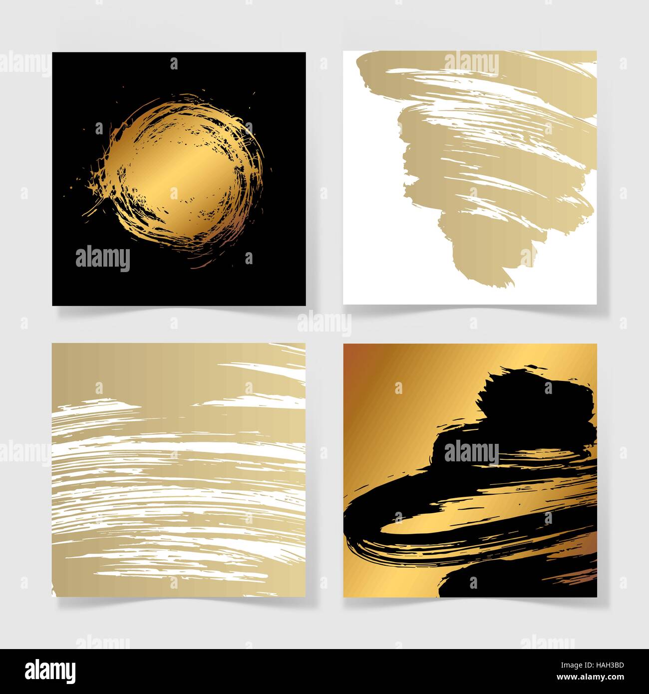 Paint gold brushes Stock Vector Images - Alamy