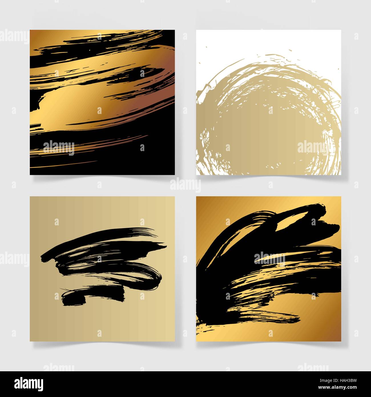 Paint gold brushes Stock Vector Images - Alamy