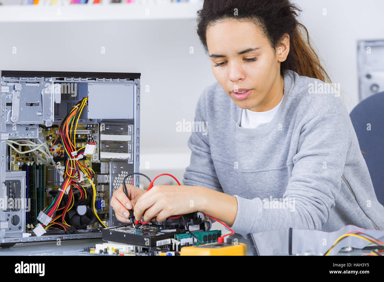 testing the electrical flow Stock Photo - Alamy