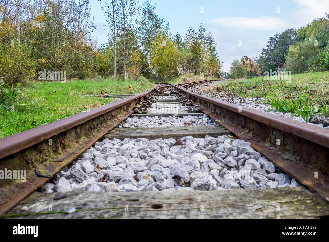A railway line leading off into the distance Stock Photo - Alamy