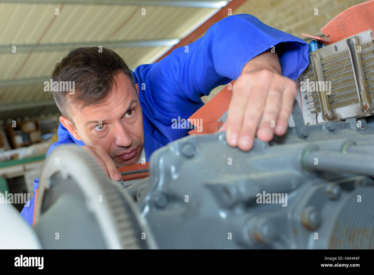 checking on the motor Stock Photo - Alamy