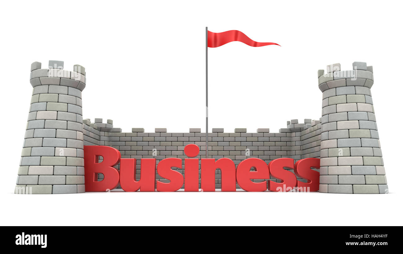 3d illustration of fortress - business safety concept Stock Photo - Alamy