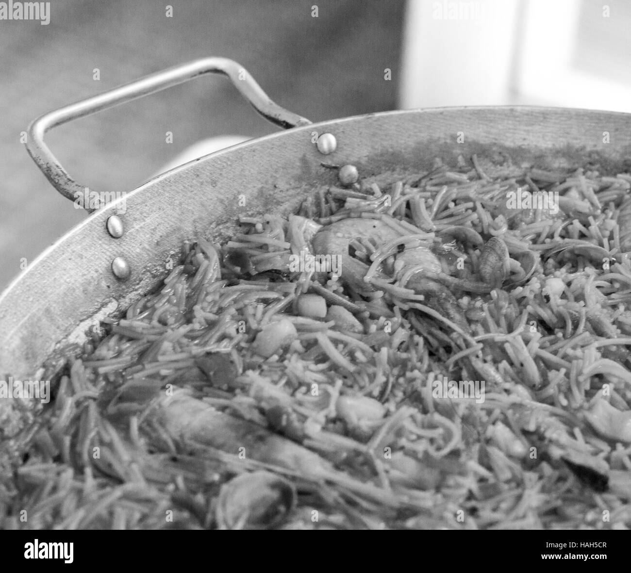 Spanish paella rice food Black and White Stock Photos & Images - Alamy