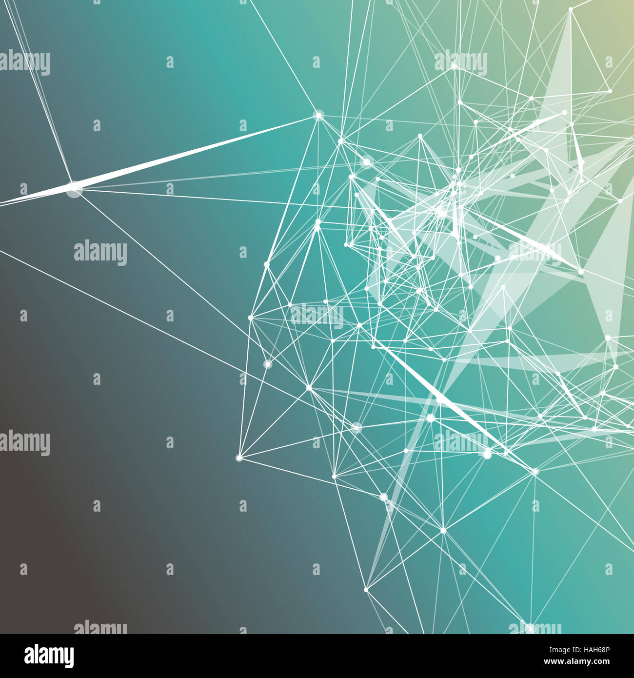 Turquoise grey colors abstract background gradient. Connecting dots ...