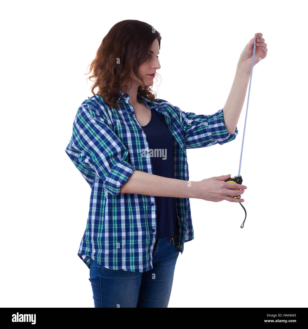 Young woman in casual clothes over white isolated background Stock ...