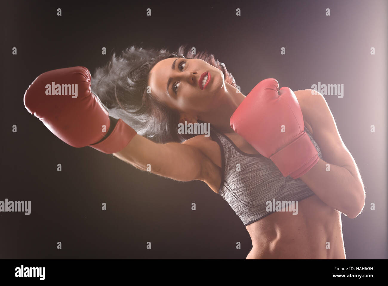 Female boxer red boxing gloves hi-res stock photography and images - Alamy