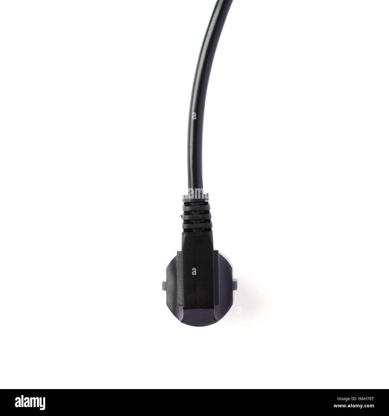 Black electric computer cable isolated over white background Stock ...