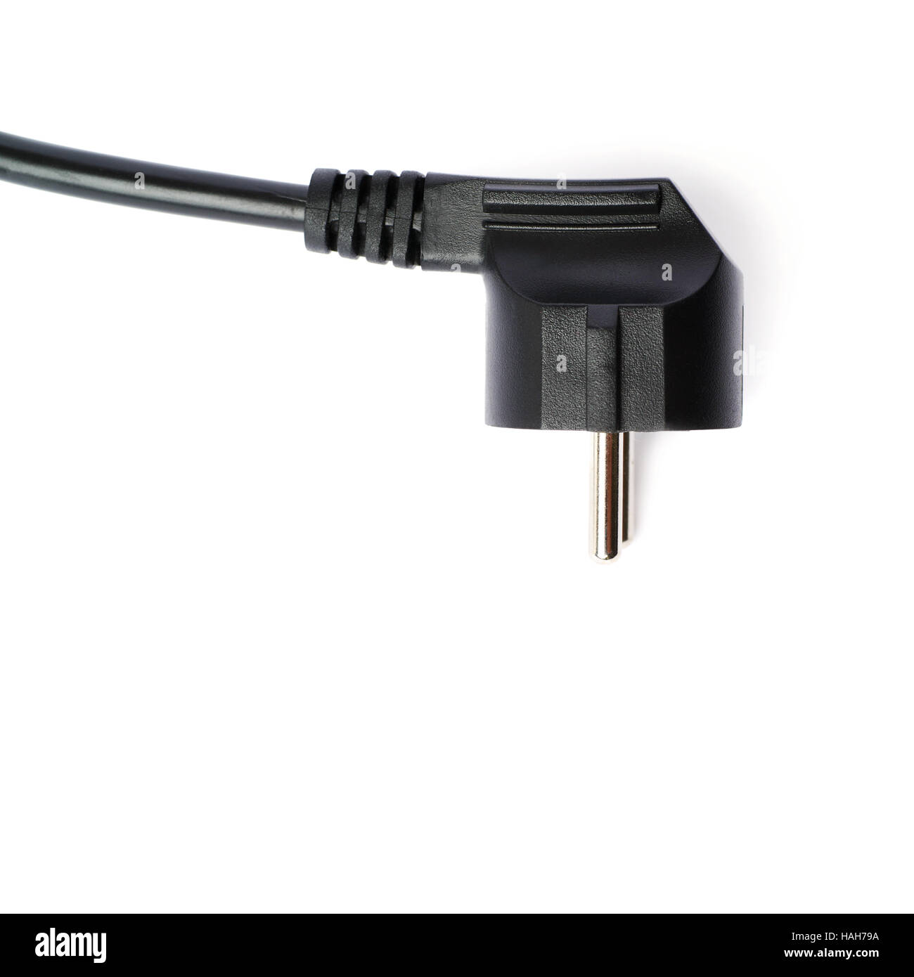 Black electric computer cable isolated over white background Stock ...