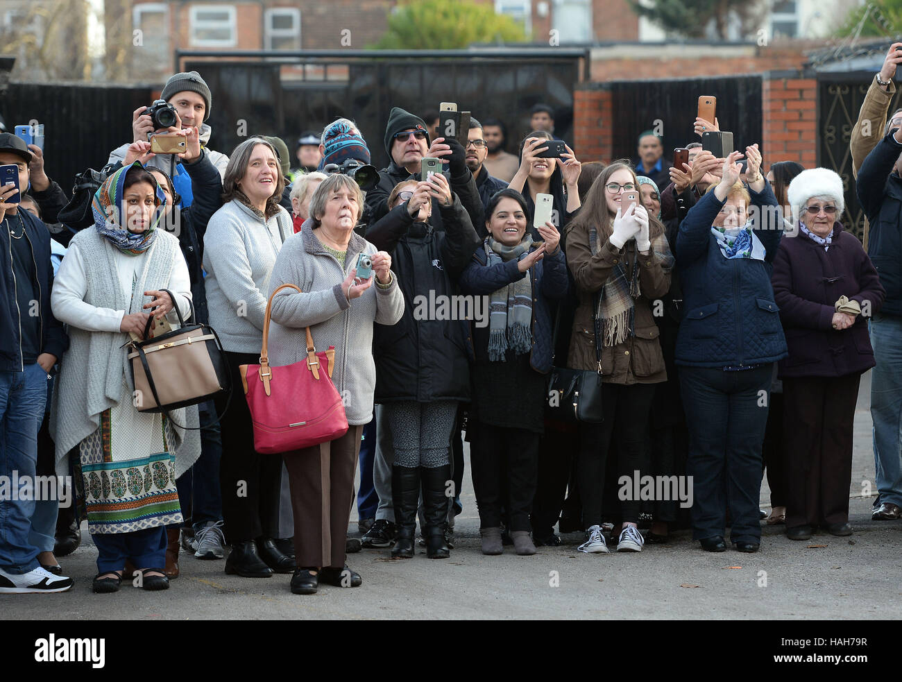 A crowd gathers outside Padley Development Centre in Derby during a ...