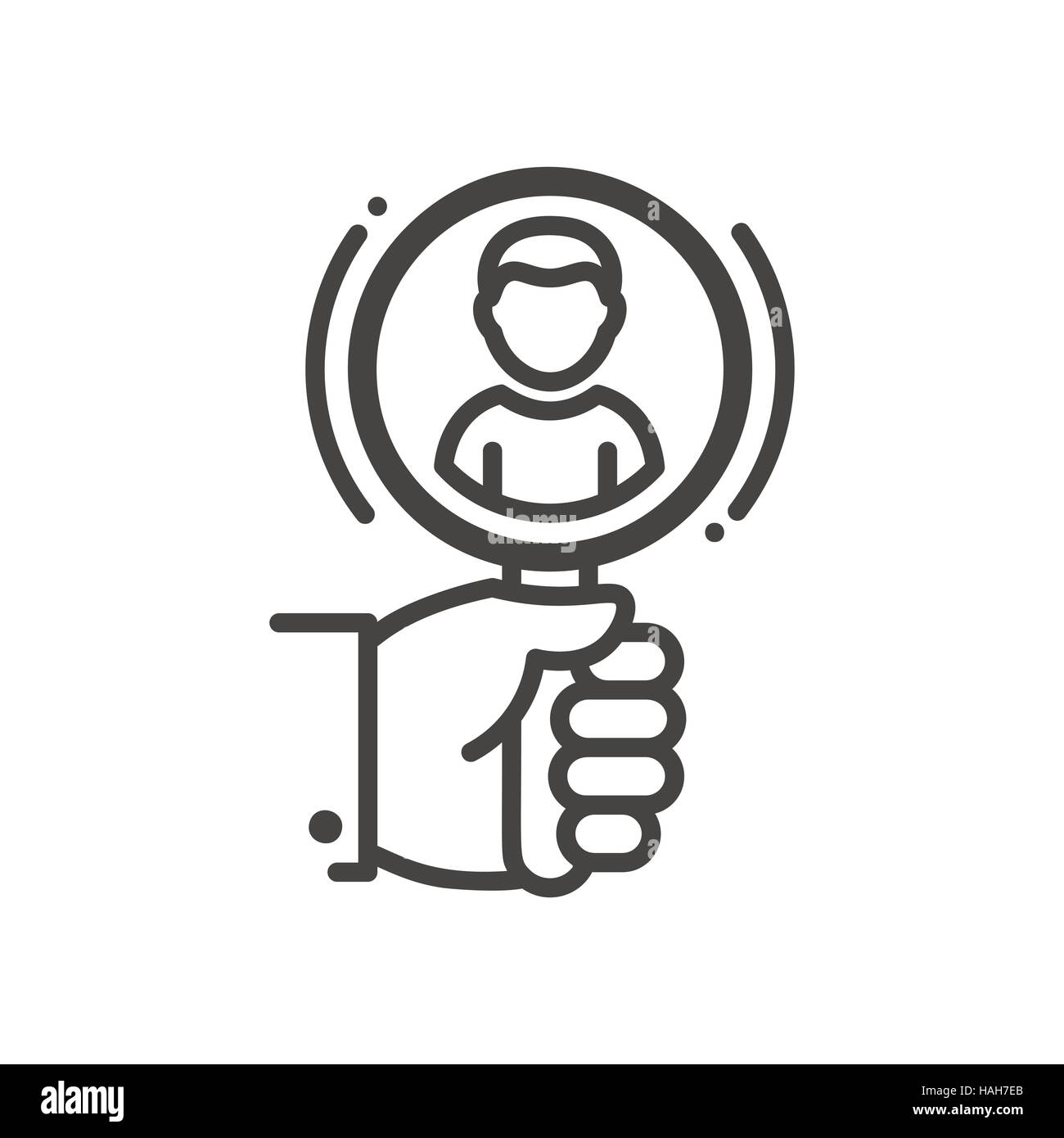 Recruiting - line design single isolated icon Stock Vector Image & Art ...