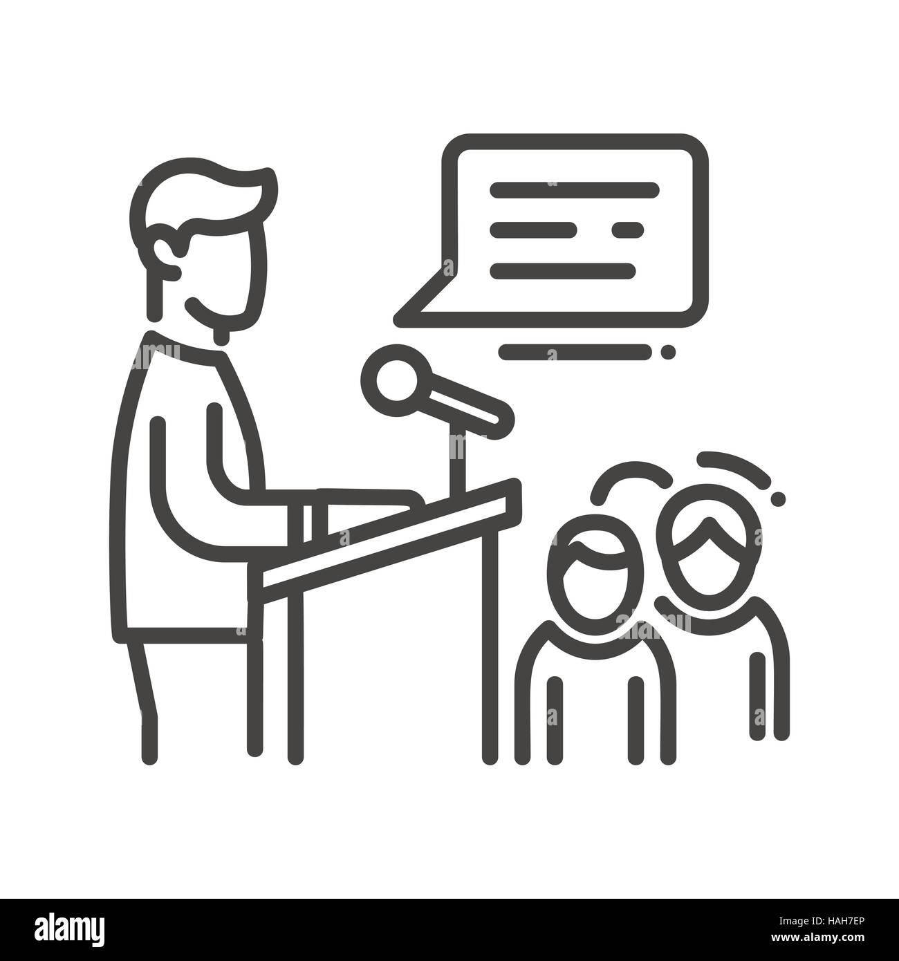 Meeting report line icon Cut Out Stock Images & Pictures - Alamy