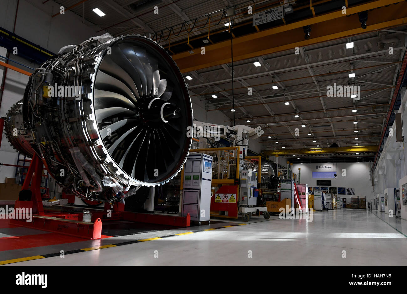 The Rolls Royce XWB engine assembly line at the Rolls-Royce's aero ...