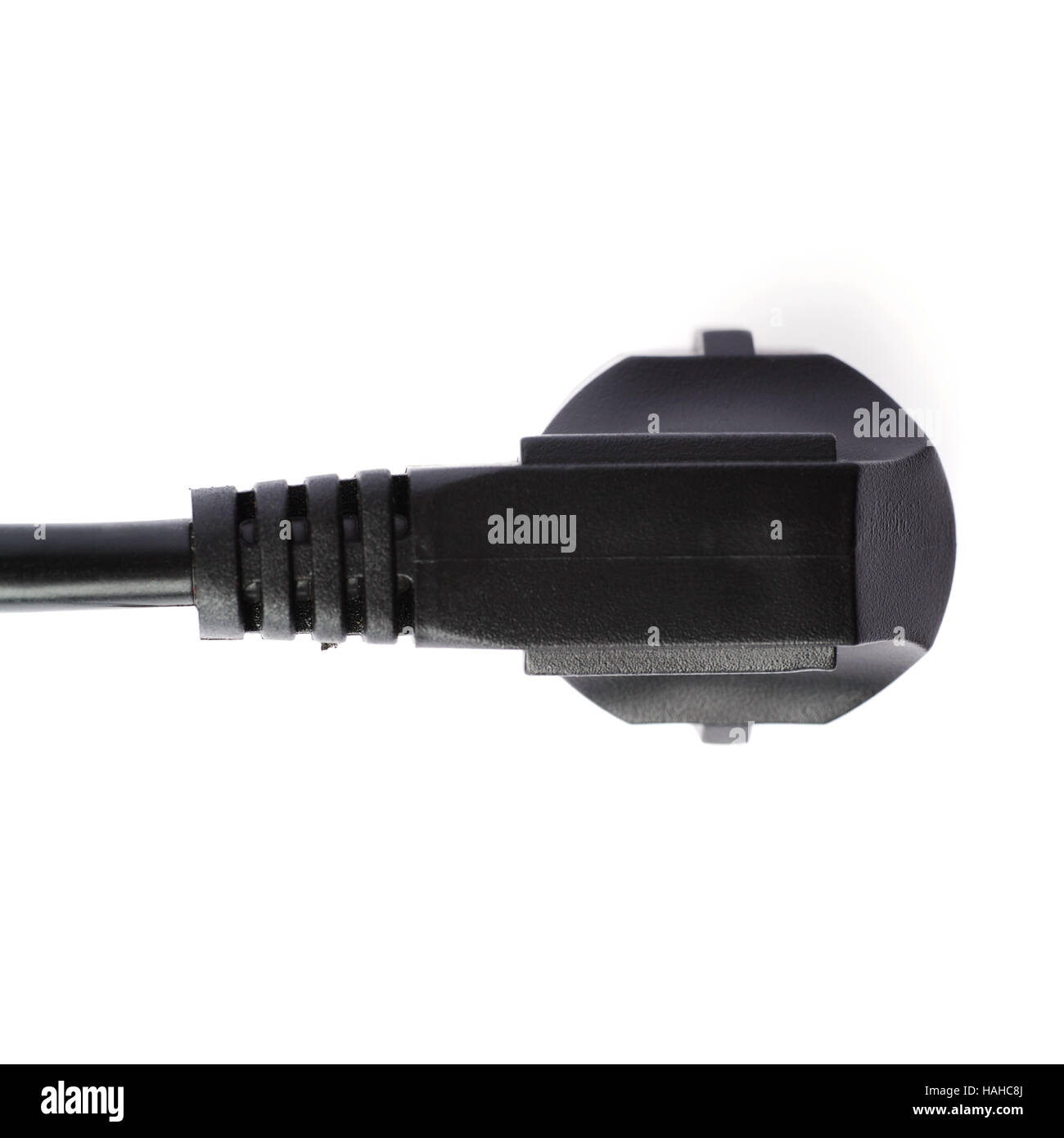 Black electric computer cable isolated over white background Stock ...