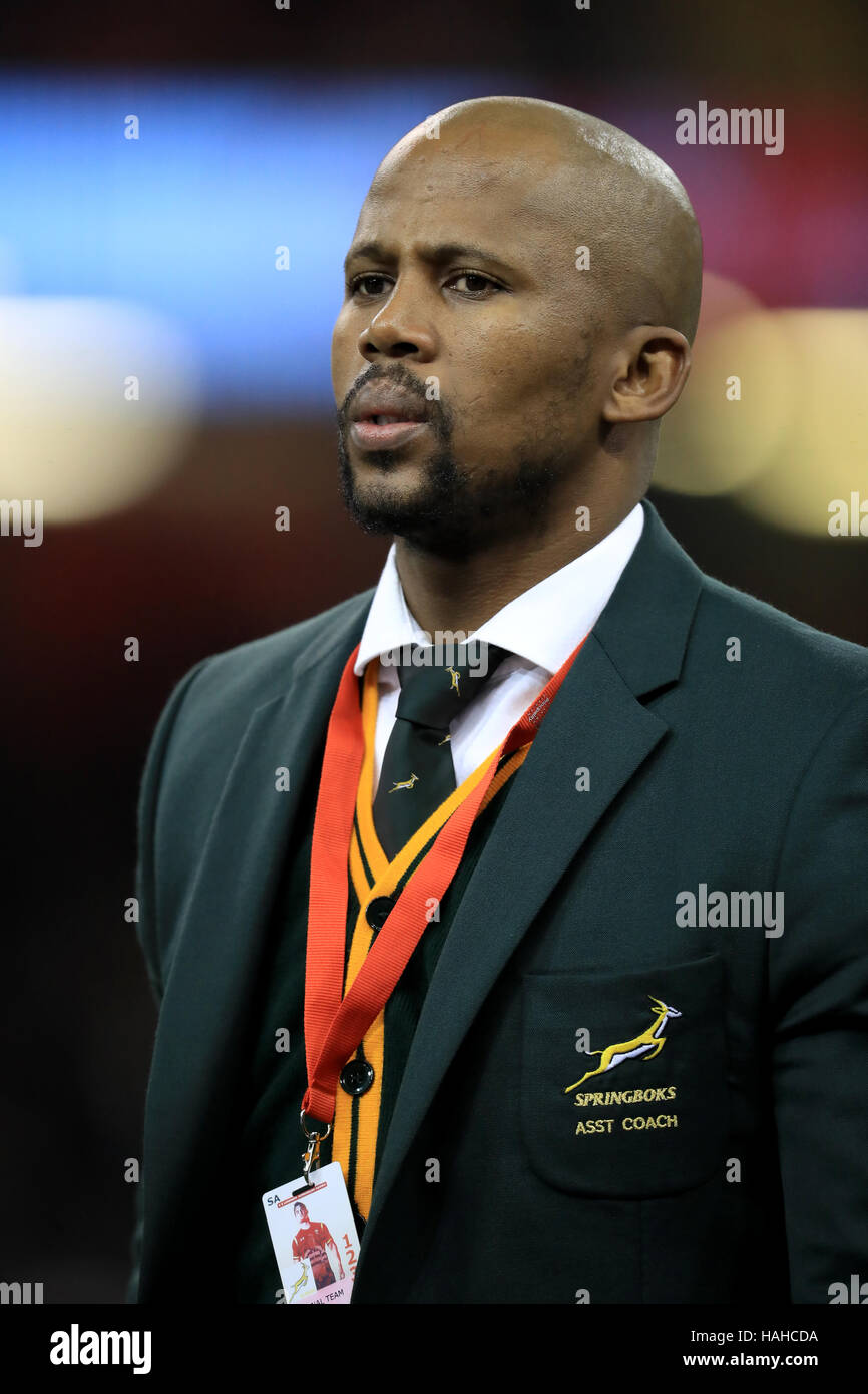 South Africa assistant backline coach Mzwandile Stick Stock Photo - Alamy