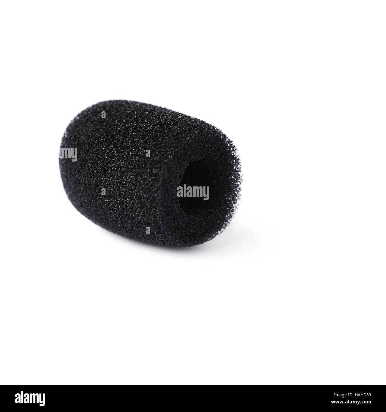 Black soft microphone tip isolated over white background Stock Photo ...