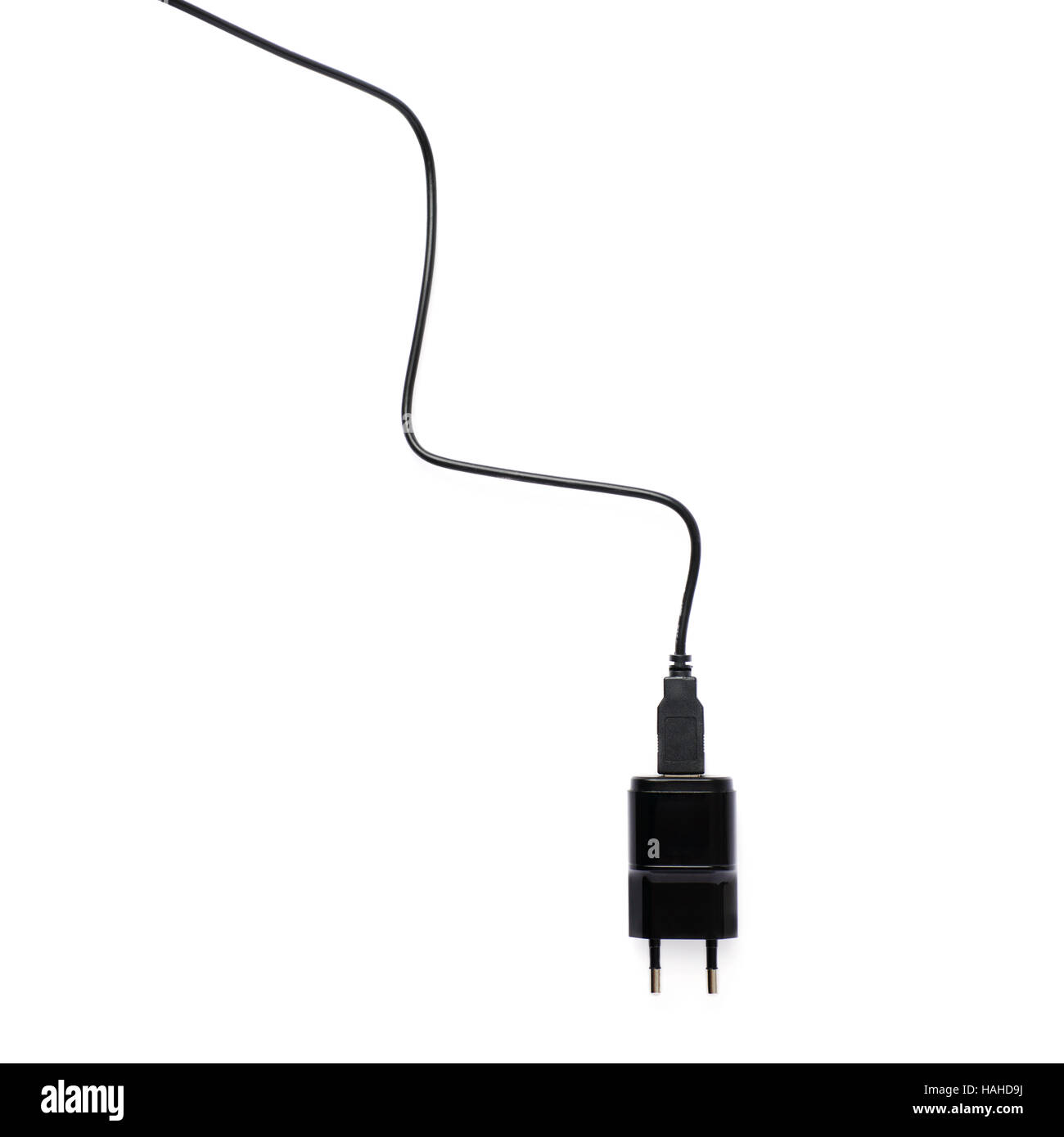 Black usb adapter charger isolated over the white background Stock ...