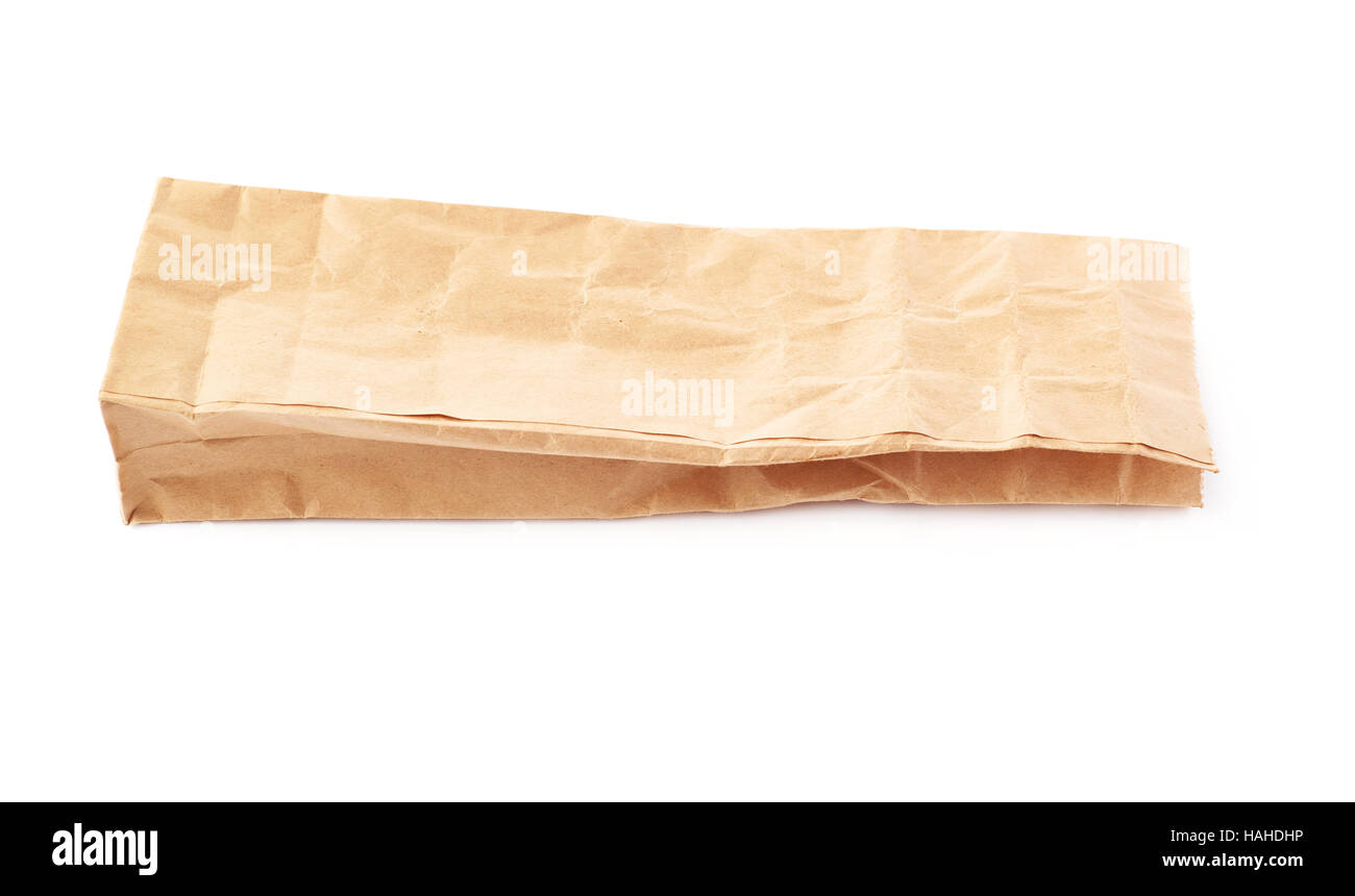 Brown paper pack for tea or coffee isolated over white background Stock ...