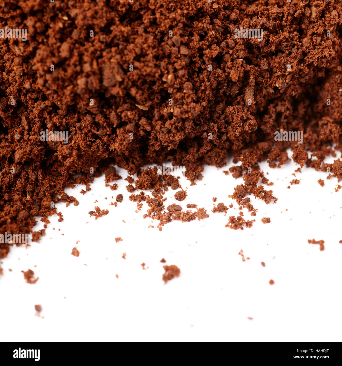 Ground milled coffee powder isolated over white background Stock Photo ...