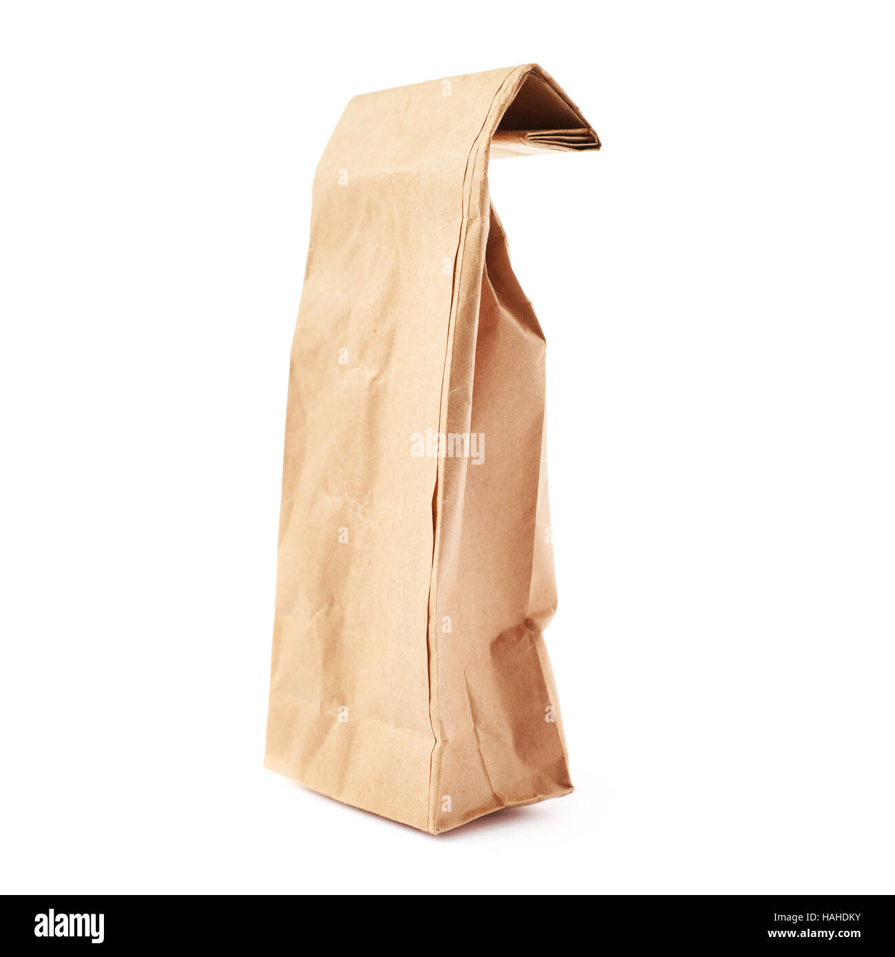 Craft brown paper pack for tea or coffee isolated over white background ...