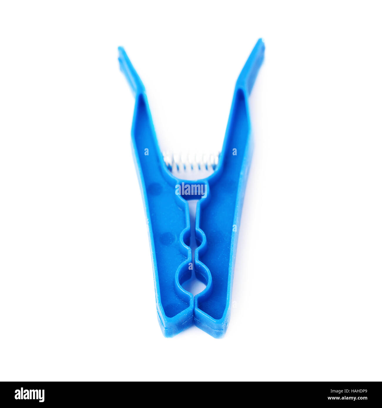 Single plastic cloth peg isolated over white background Stock Photo - Alamy