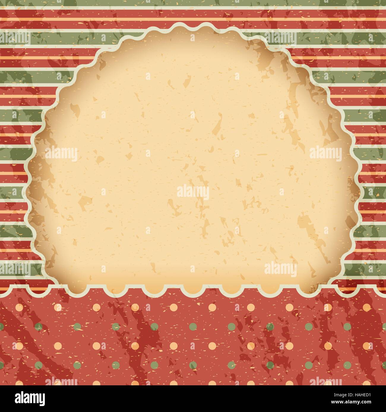 Christmas vintage paper background or frame. Red and green classic ...