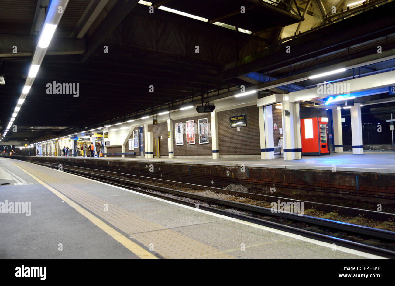 UK train station in the evening Stock Photo - Alamy