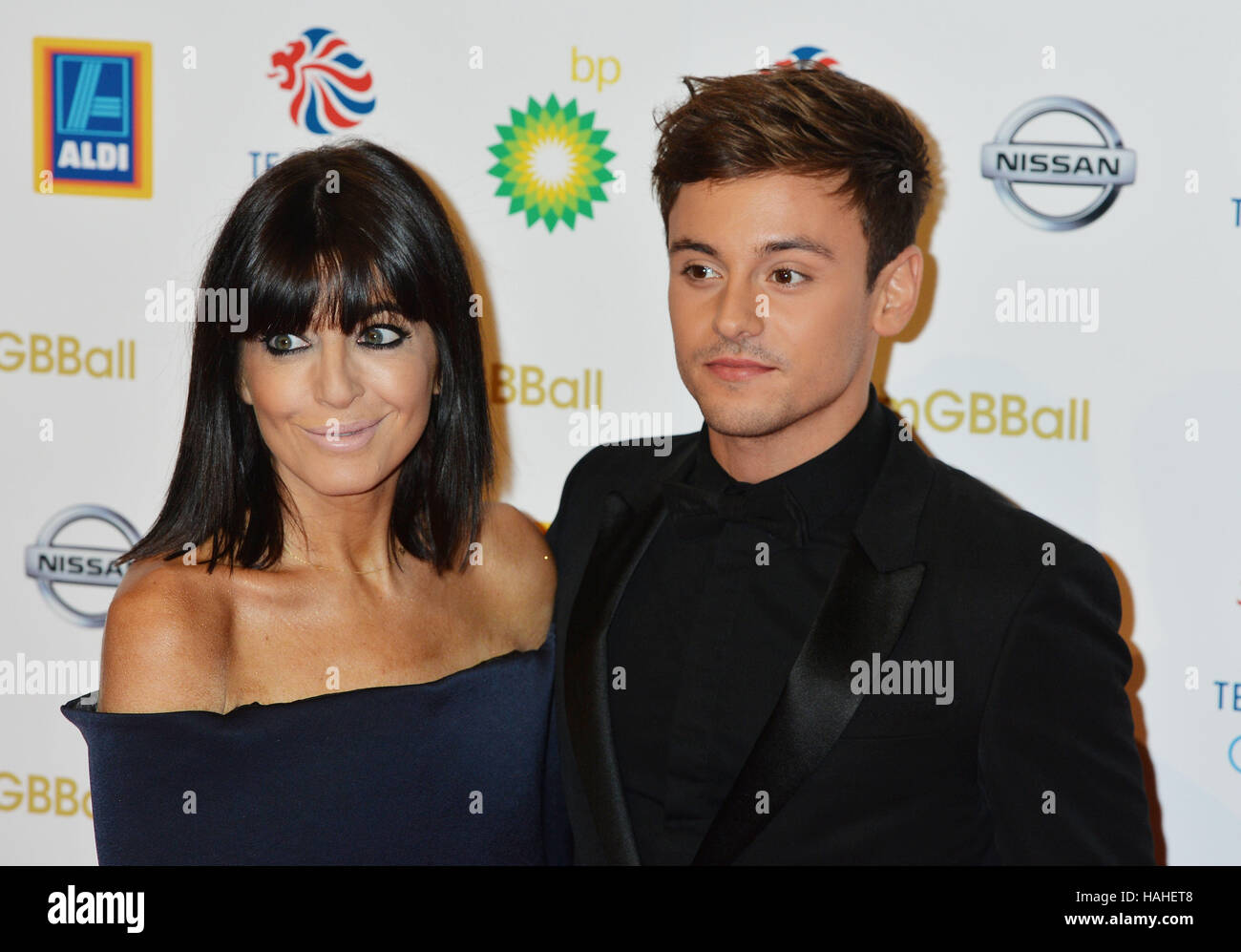 Tom Daley and Claudia Winkleman attend the Team GB Ball at Battersea ...