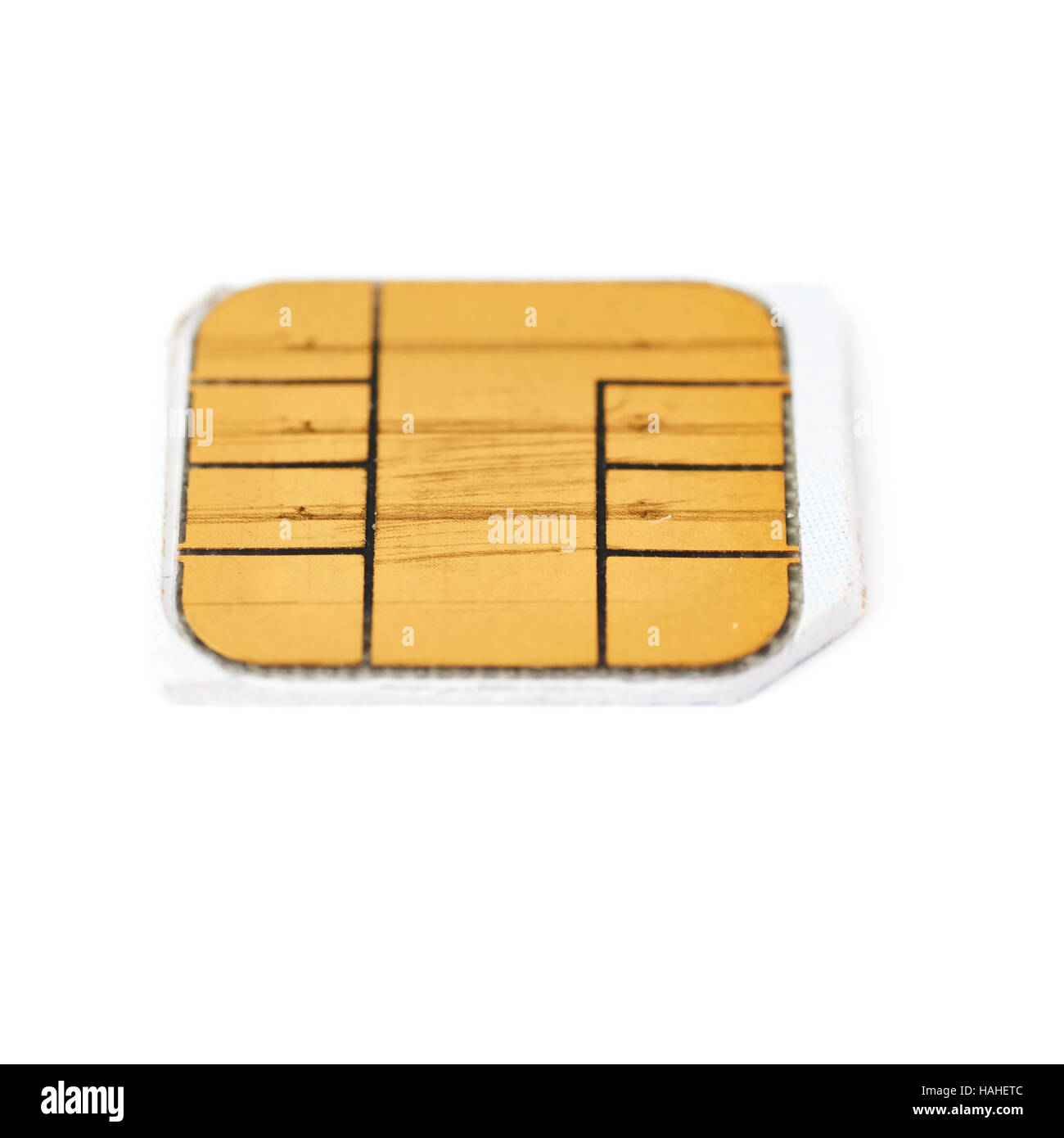 Credit card chip macro isolated over white background Stock Photo - Alamy