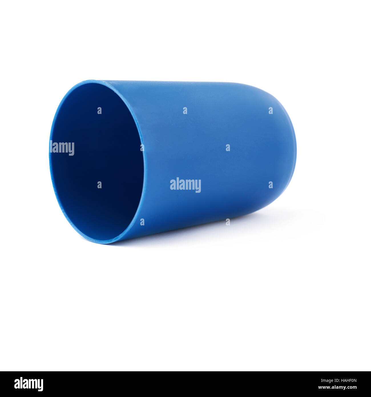 Blue plastic cup isolated over white background Stock Photo - Alamy