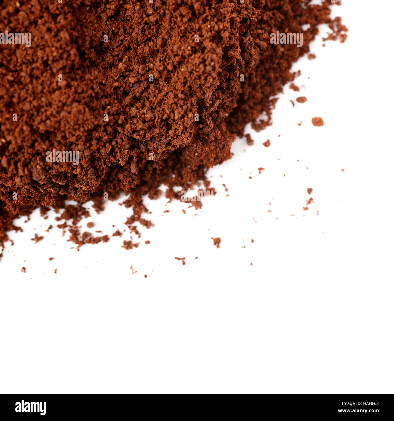 Ground milled coffee powder isolated over white background Stock Photo ...