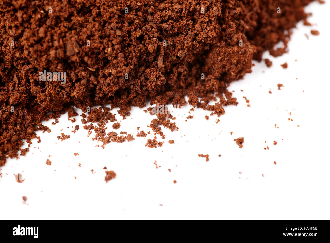 Ground milled coffee powder isolated over white background Stock Photo ...
