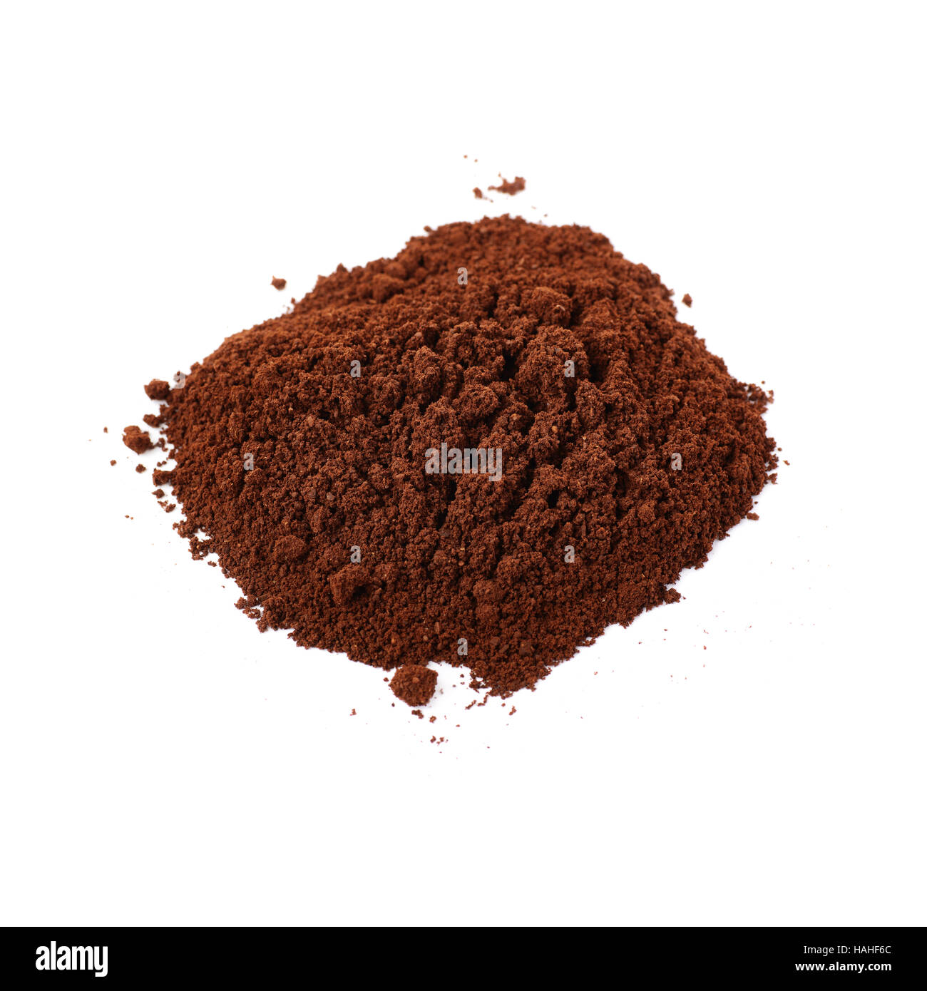 Ground milled coffee powder isolated over white background Stock Photo ...