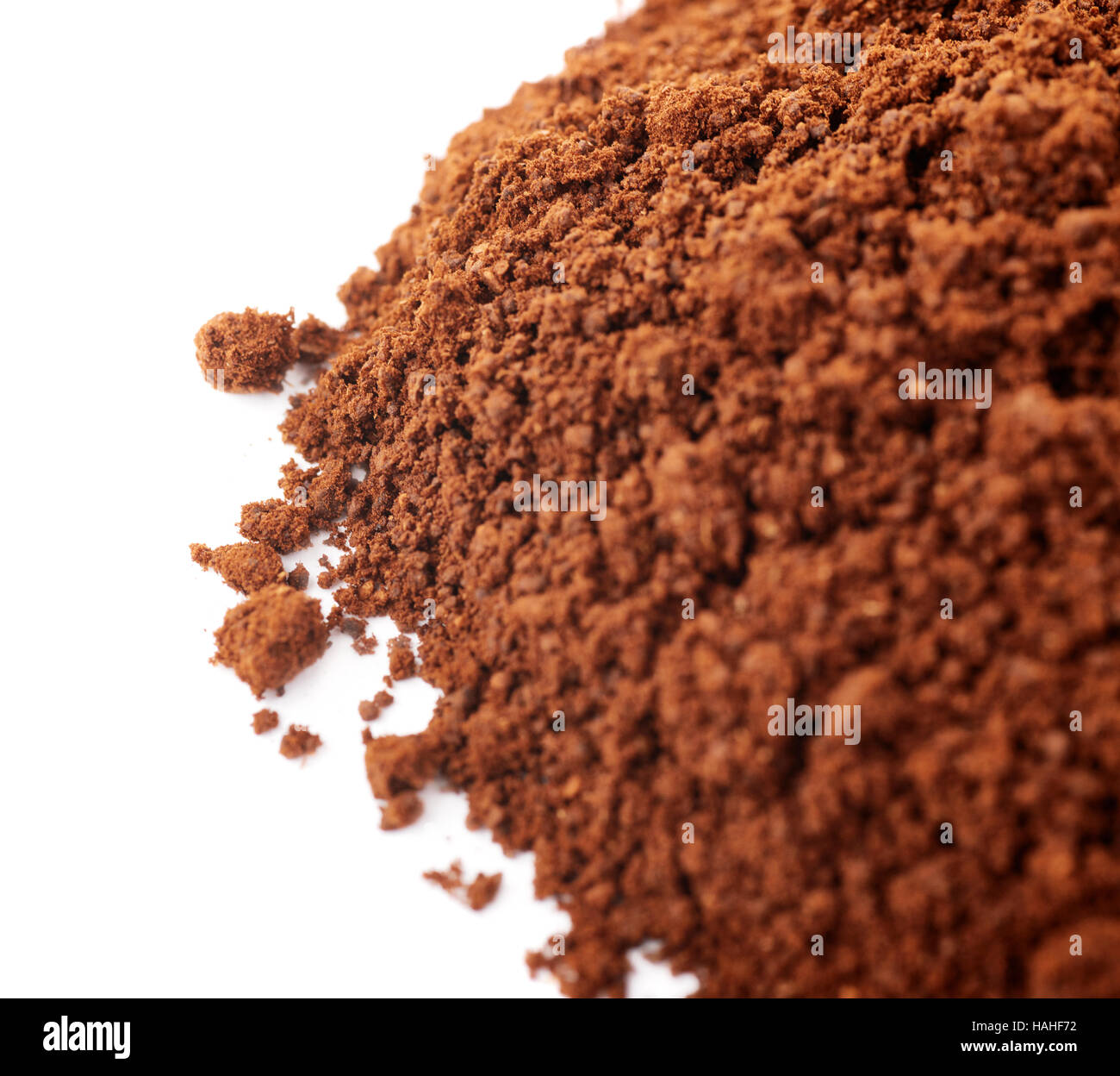 Ground milled coffee powder isolated over white background Stock Photo ...