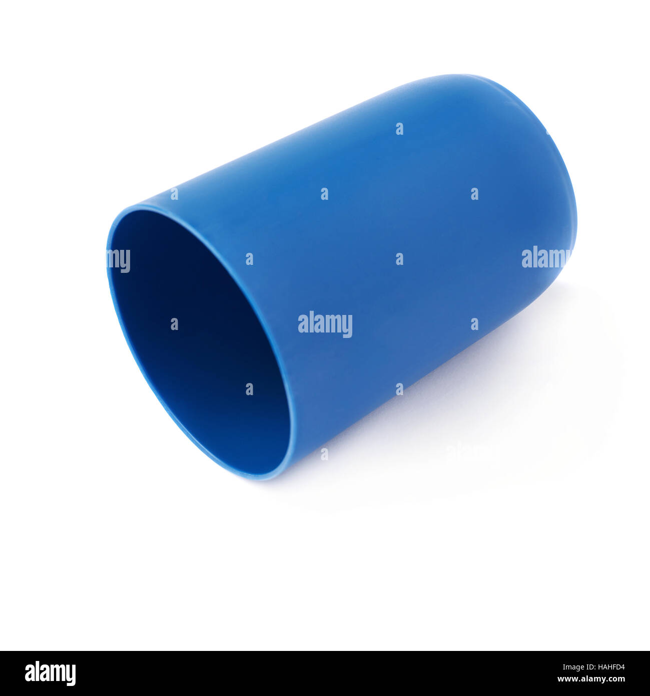 Blue plastic cup isolated over white background Stock Photo - Alamy