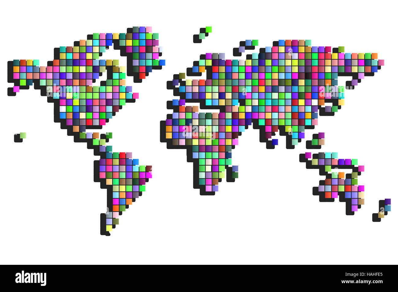 World map flat atlas hi-res stock photography and images - Alamy